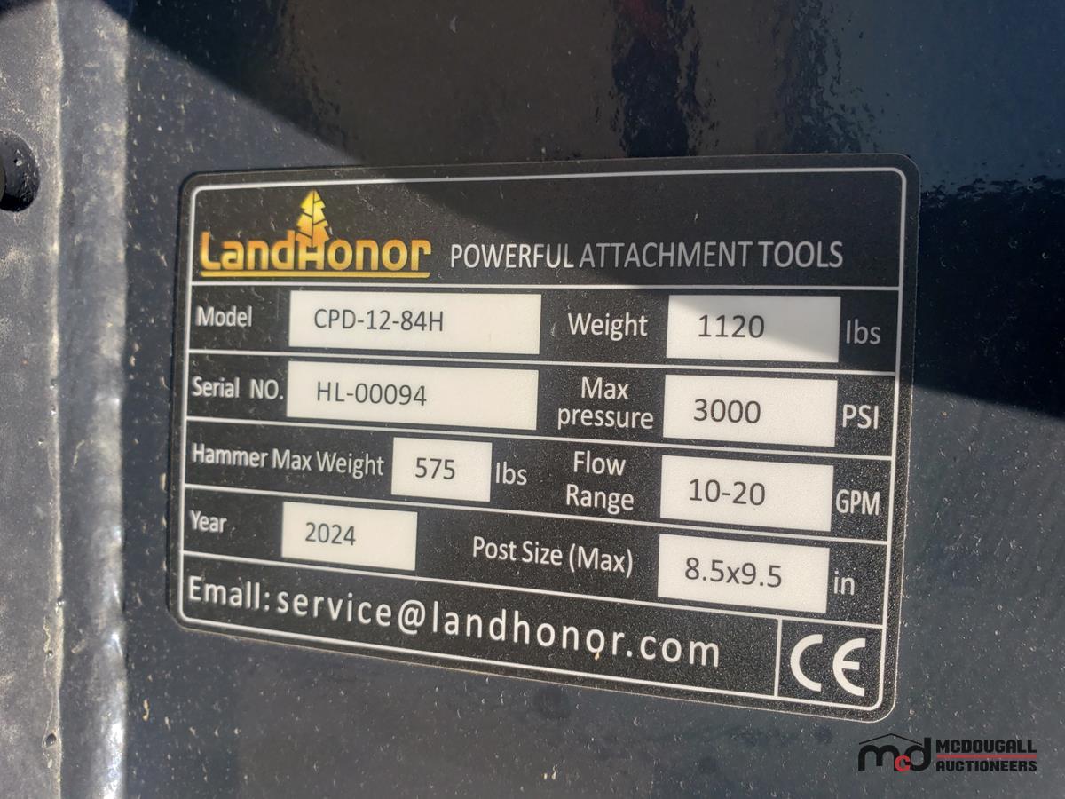 Landhonor CPD-12-84H Skid Steer Concrete Post Driver